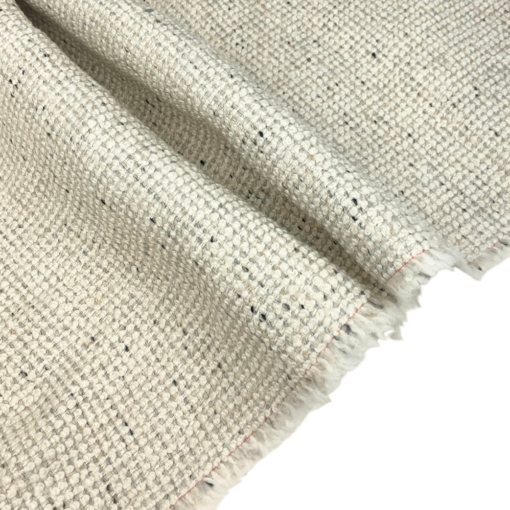 Wool/Linen Designer Remnant - Cream/Grey/Black · King Textiles