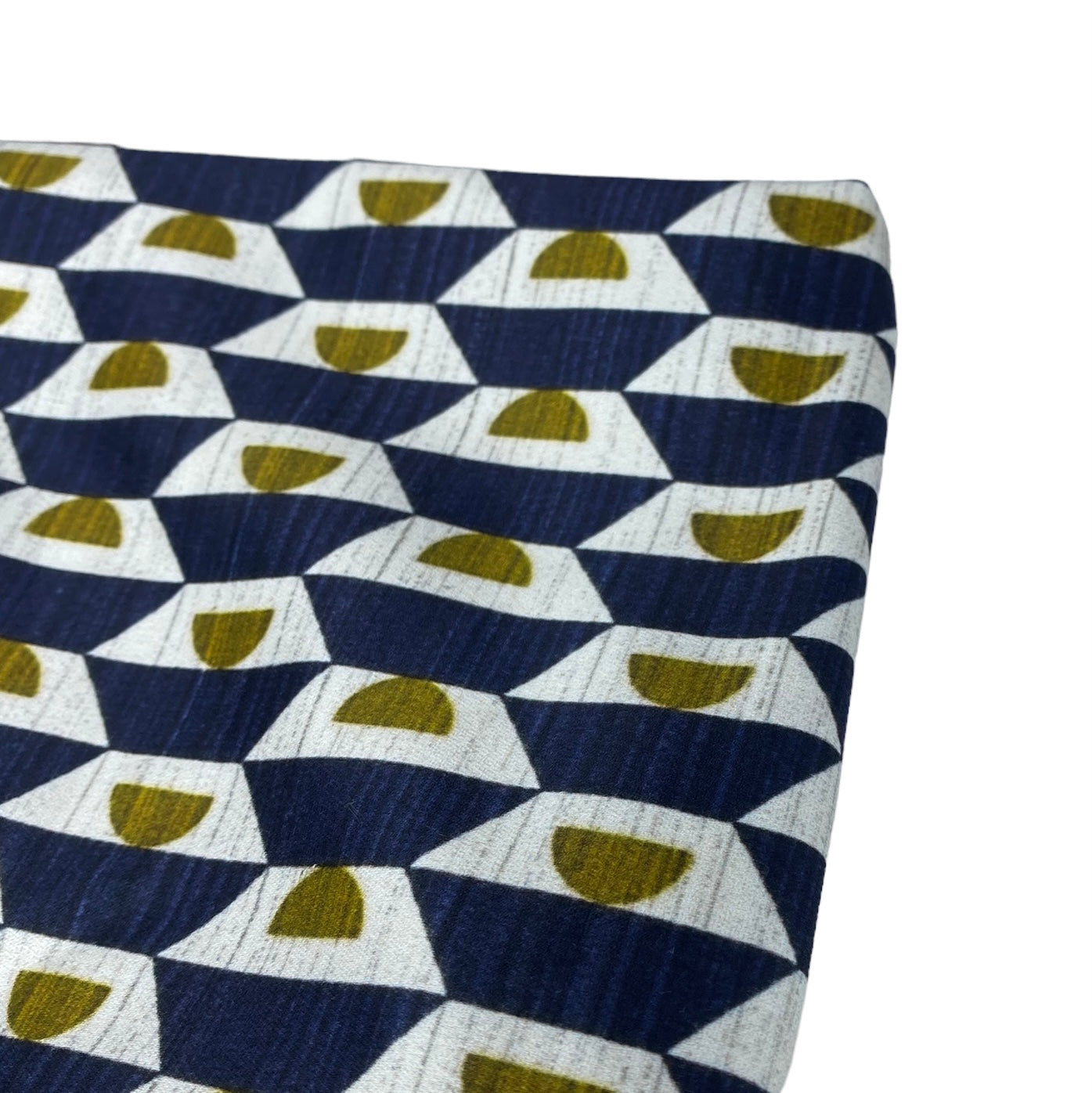 Printed Upholstery Designer Remnant - White/Blue · King Textiles