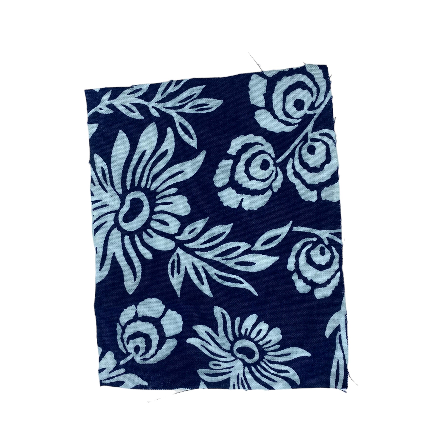 Printed Cotton - Floral - Remnant - Blue/White · King Textiles