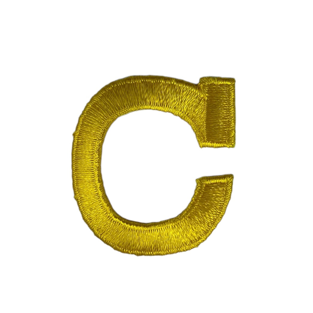 Embroidered Letter - Gold - Letter C – King Textiles