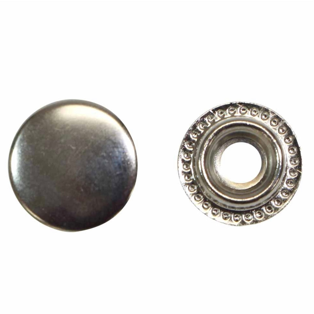 Heavy Duty Snaps - 15mm (5/8″) - 6 sets - Silver · King Textiles
