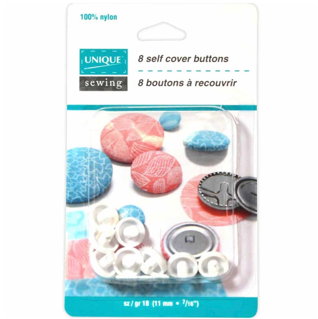 Buttons to Cover - Nylon - Size 18 - 11mm - 8 sets · King Textiles