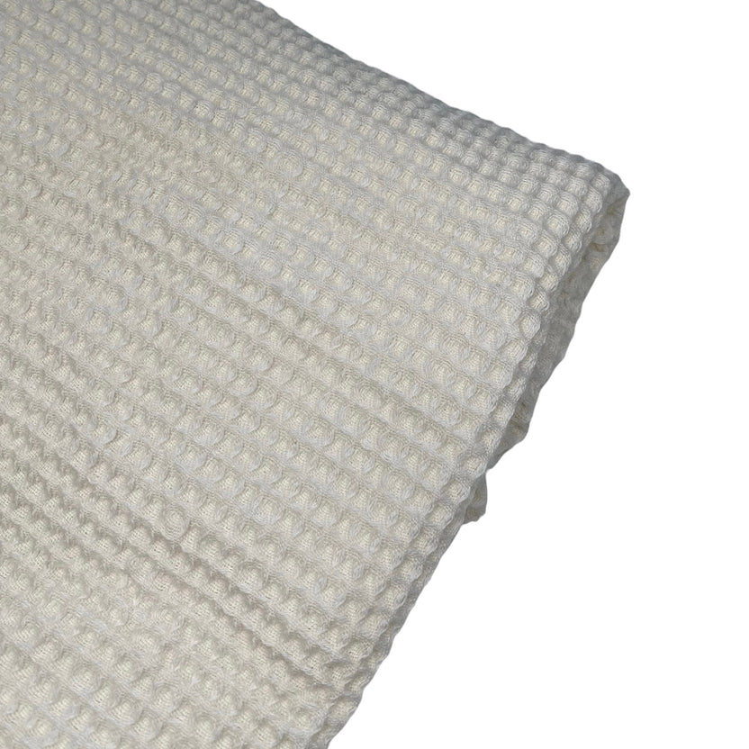 Waffle Weave Cotton - Unwashed - 44” - Black · King Textiles