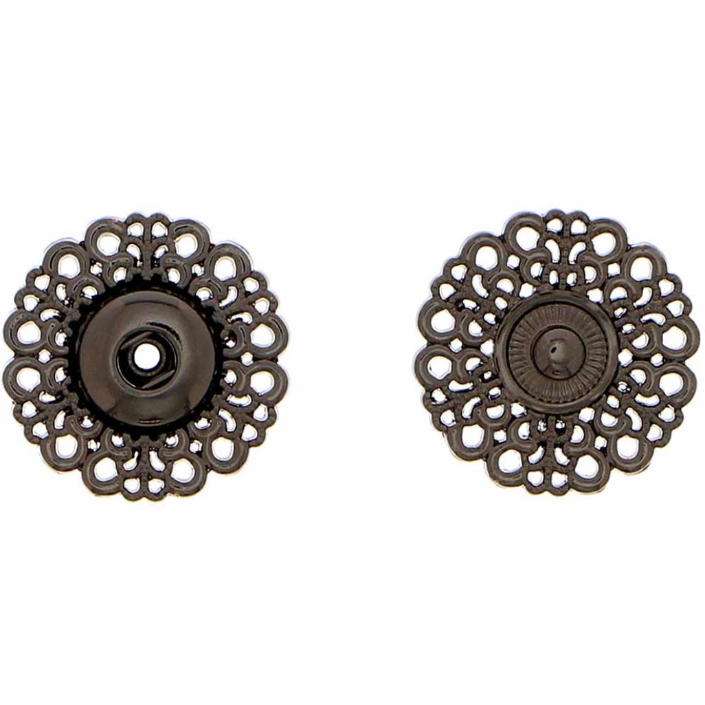 Decorative Snap Fastener - 25mm - 1 set - Silver · King Textiles