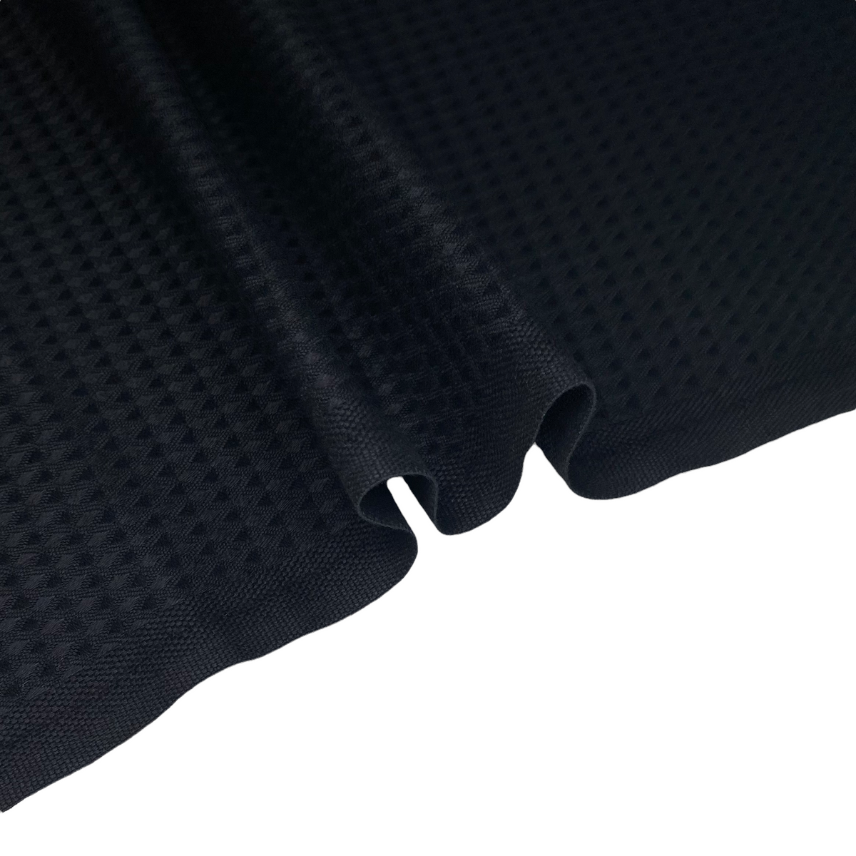Waffle Weave Cotton - Unwashed - 44” - Black · King Textiles