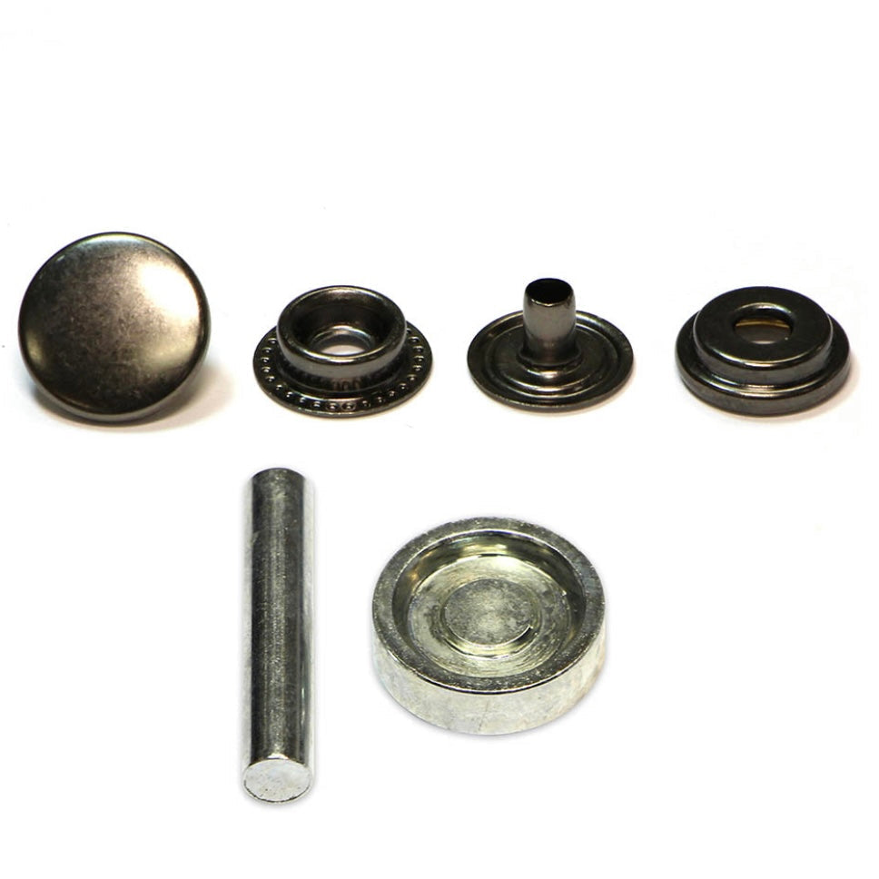 Heavy Duty Snaps with Tool - 15mm (5/8″) - 8 sets - Gunmetal · King ...