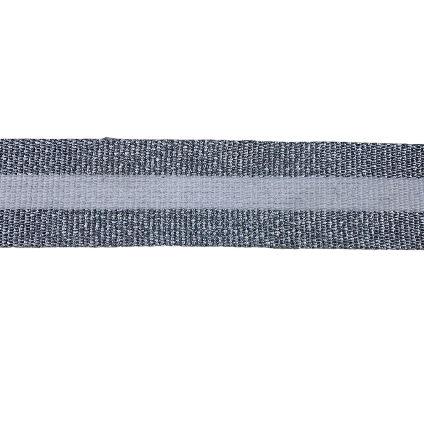 Italian Metallic Decorative Webbing - 40mm - Silver/White – King Textiles