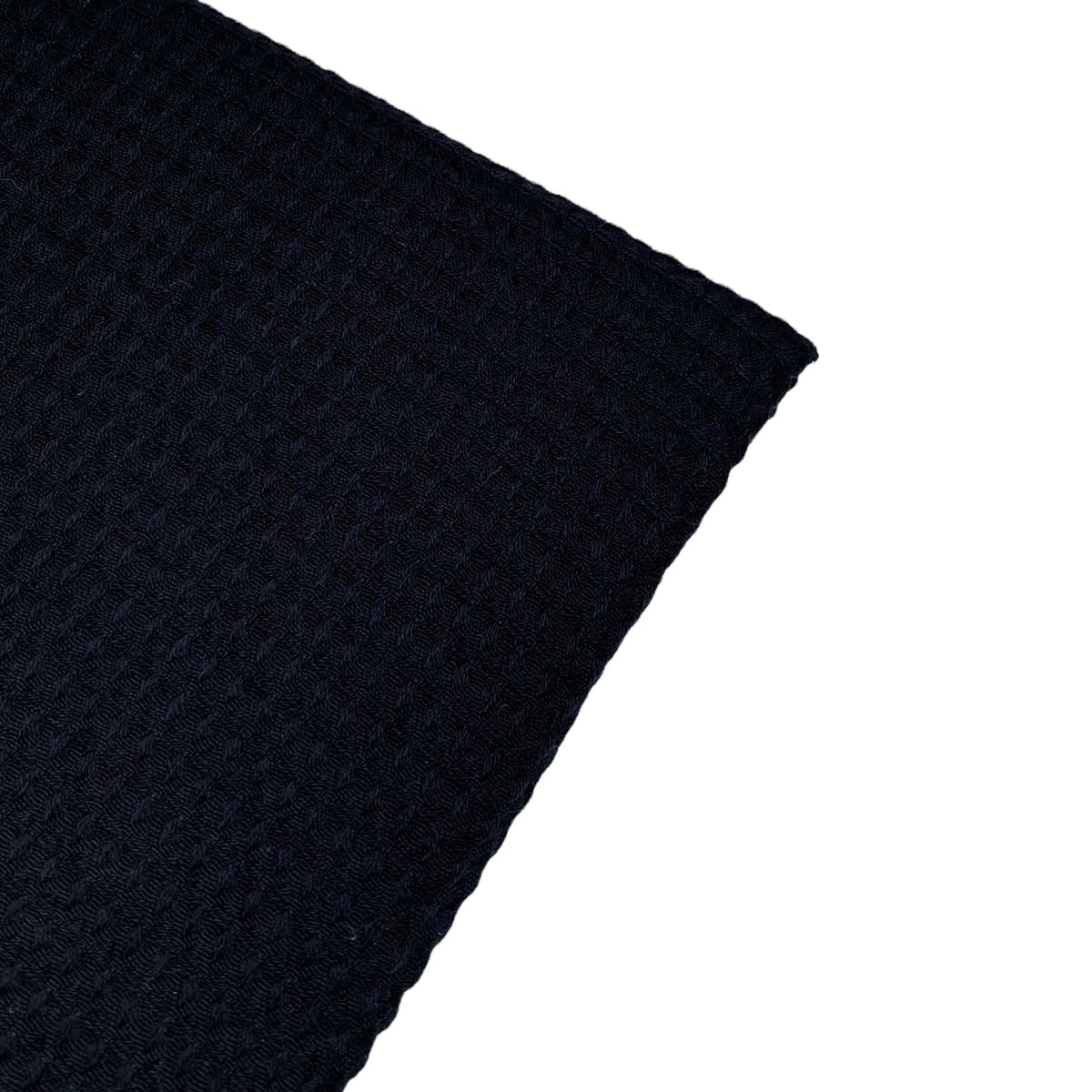 Waffle Weave Cotton - Unwashed - 44” - Black · King Textiles