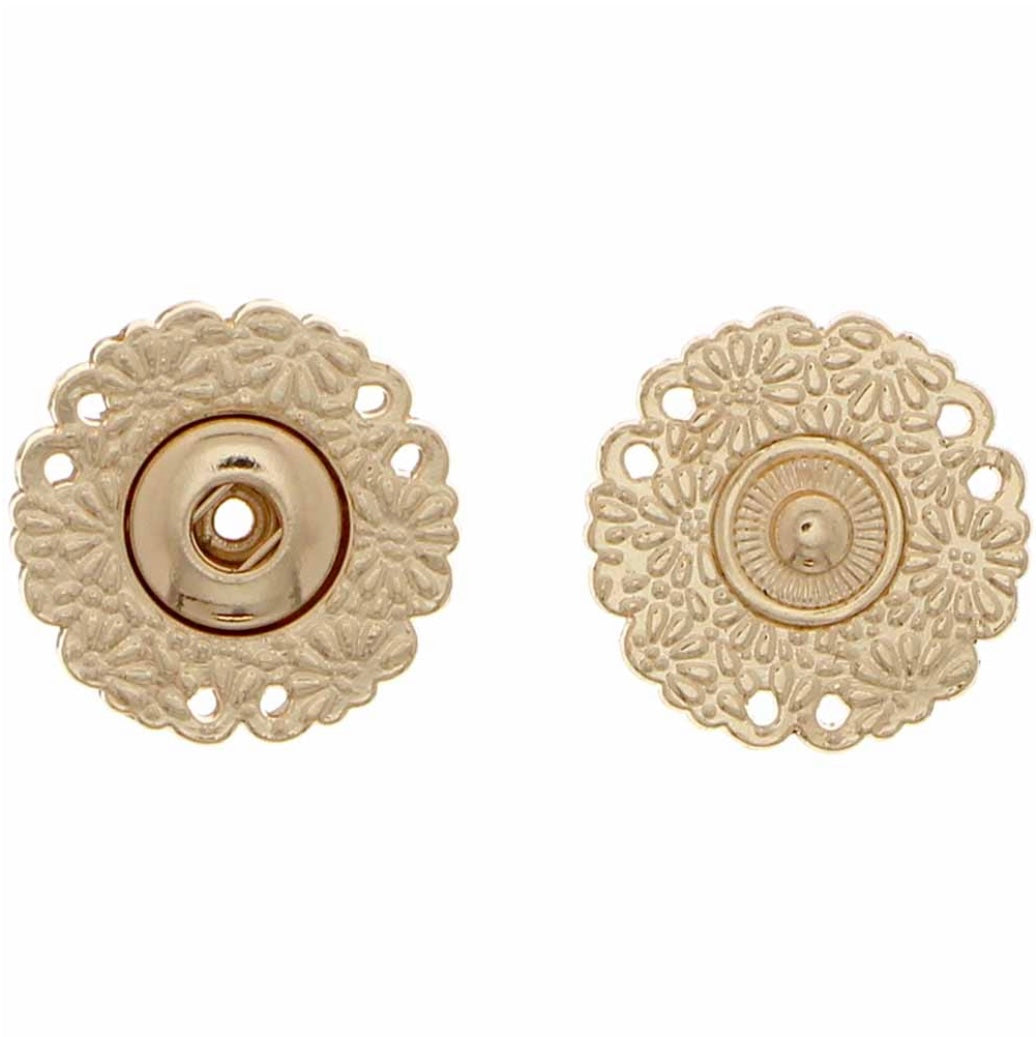 Decorative Snap Fastener - 25mm - 1 set - Gold · King Textiles